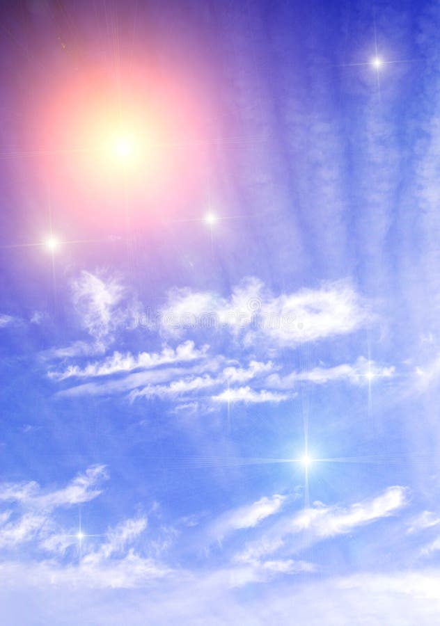 Stars below than clouds stock illustration. Illustration of graphic ...