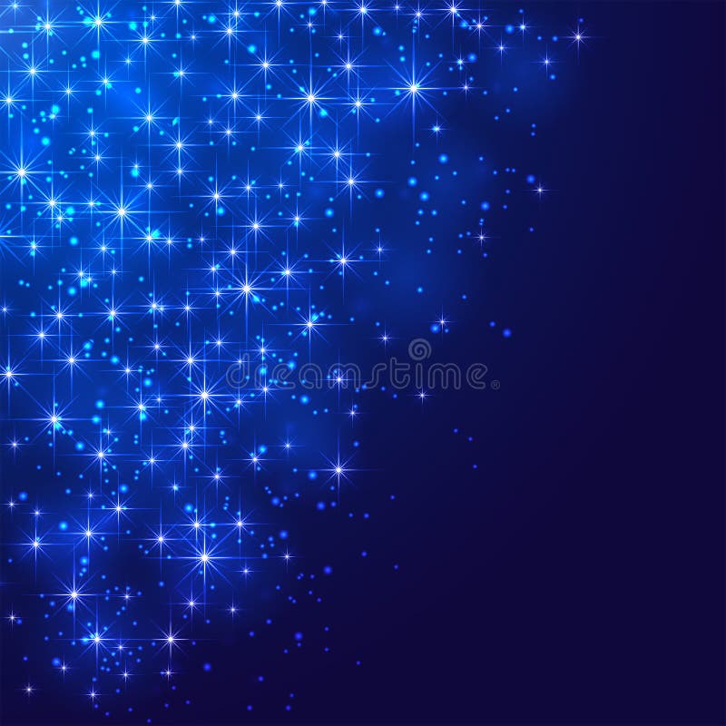 Dark Blue Stars and Glitter Sparkles Background Stock Image - Image of ...