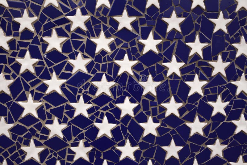 Stars on Blue Tile Background Stock Image - Image of tiles, white ...