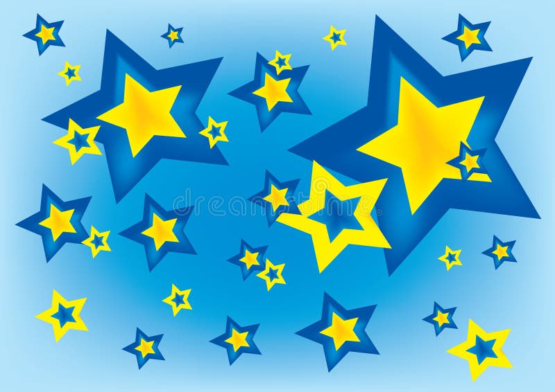 Stars in blue sky stock vector. Illustration of calligraphy - 2145648