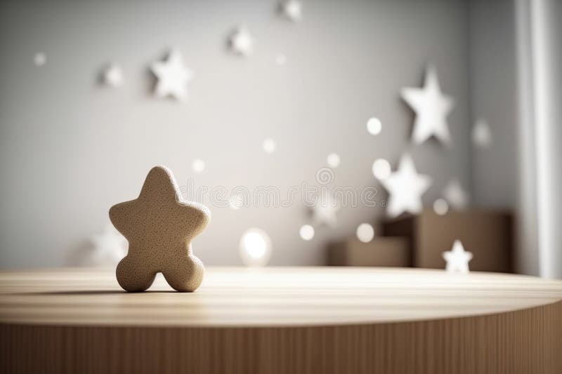 Stars on Brown Table in Room with Stars Stock Image - Image of bedroom ...