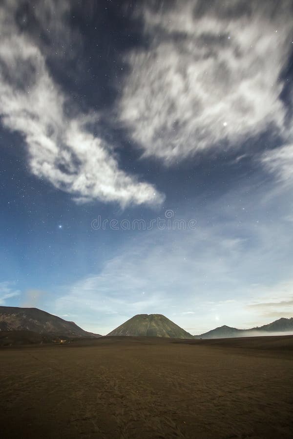 Silhouette of Batok with Long Exposue,East Java,Indonesia Stock Photo ...