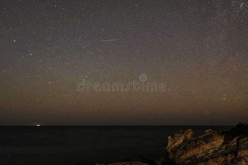 Stars and Comet at sky stock photo. Image of nature - 377358716