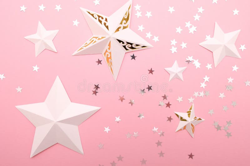 Stars Cut from Paper with Sequins in the Star Shape Stock Image - Image ...