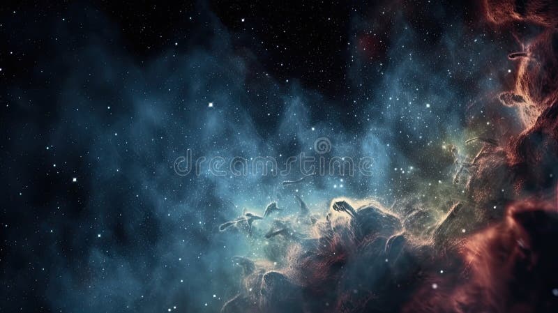 Stars in Deep Space Surrounded by a Nebula. Generative AI Stock ...