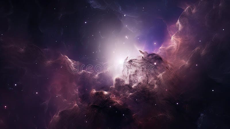 Stars in Deep Space Surrounded by a Nebula. Generative AI Stock ...