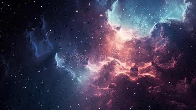 Stars in Deep Space Surrounded by a Nebula. Generative AI Stock ...