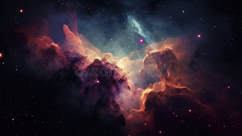 Stars in Deep Space Surrounded by a Nebula. Generative AI Stock ...