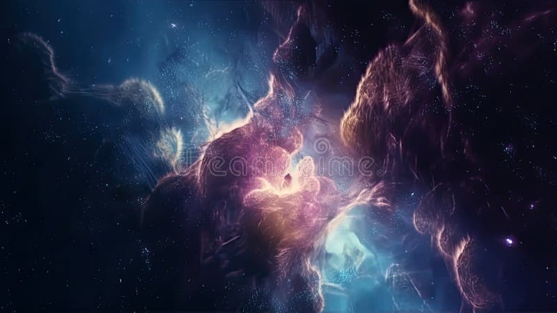 Stars in Deep Space Surrounded by a Nebula. Generative AI Stock ...