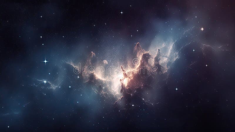 Stars in Deep Space Surrounded by a Nebula. Generative AI Stock ...