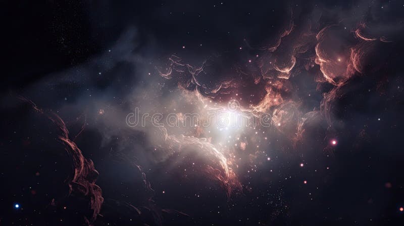 Stars in Deep Space Surrounded by a Nebula. Generative AI Stock ...