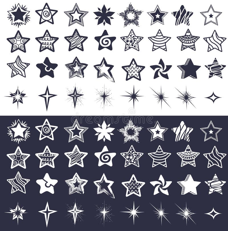 Stars in different styles stock vector. Illustration of whorl - 76093497