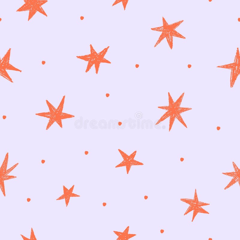 Stars and Dots, Seamless Pattern. Hand-drawn Starry Background Design ...