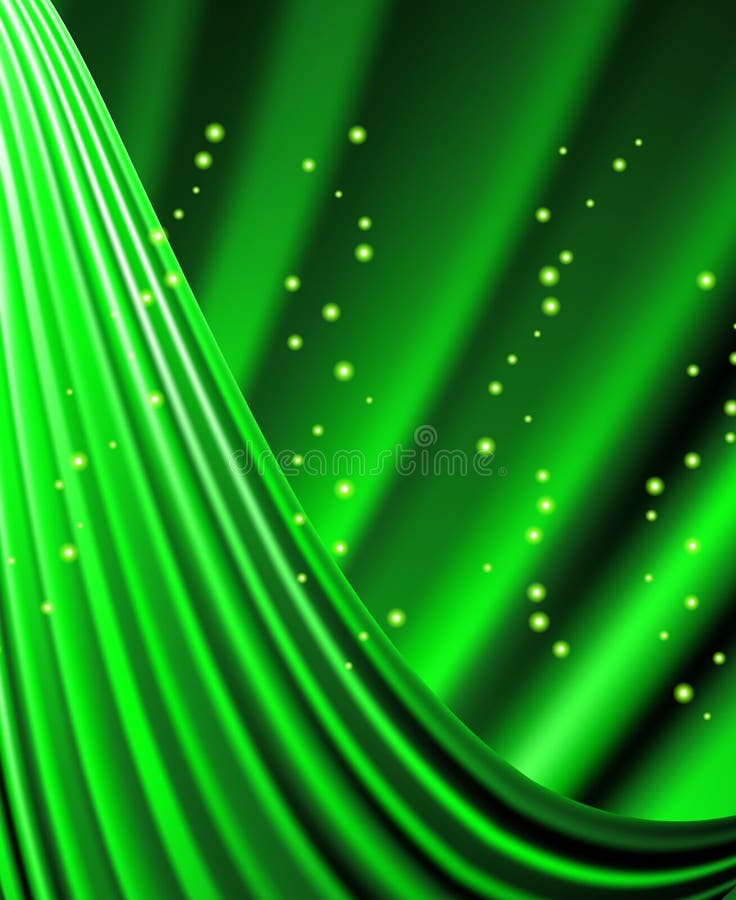 Background of Green Luminous Rays. Stock Illustration - Illustration of ...