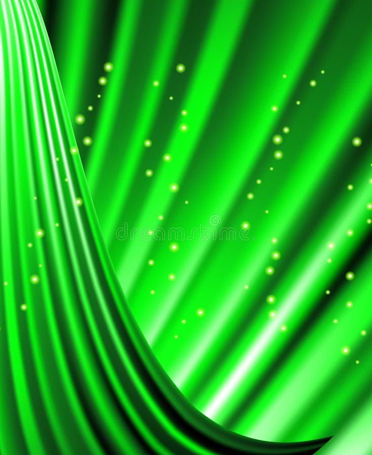 Background of Green Luminous Rays. Stock Illustration - Illustration of ...