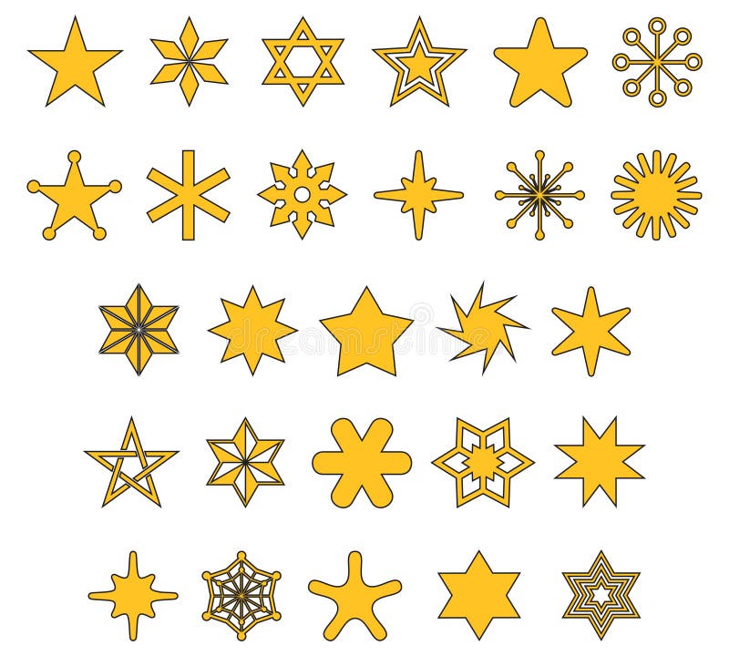 Yellow star icons stock vector. Illustration of design - 34069936