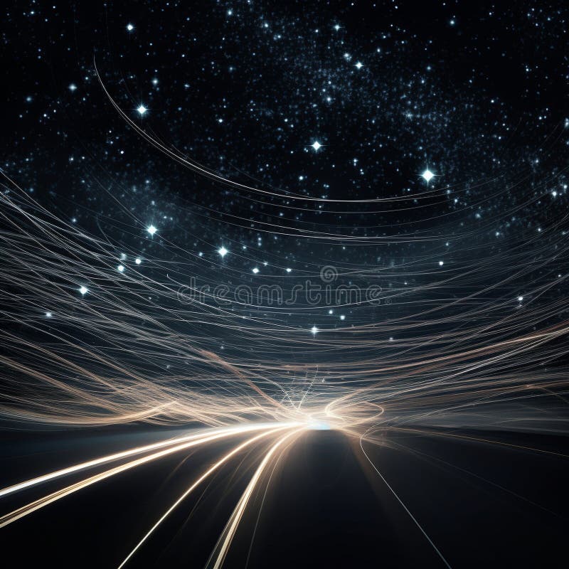 Stars Floating on Light Trails. AI Generated Stock Photo - Image of ...