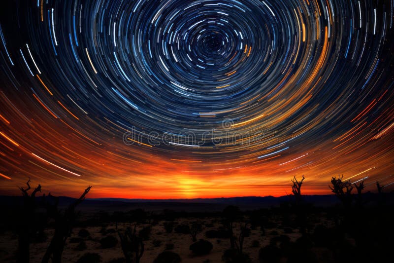 Stars and Galaxies Converging in Cosmic Splendor Stock Illustration ...