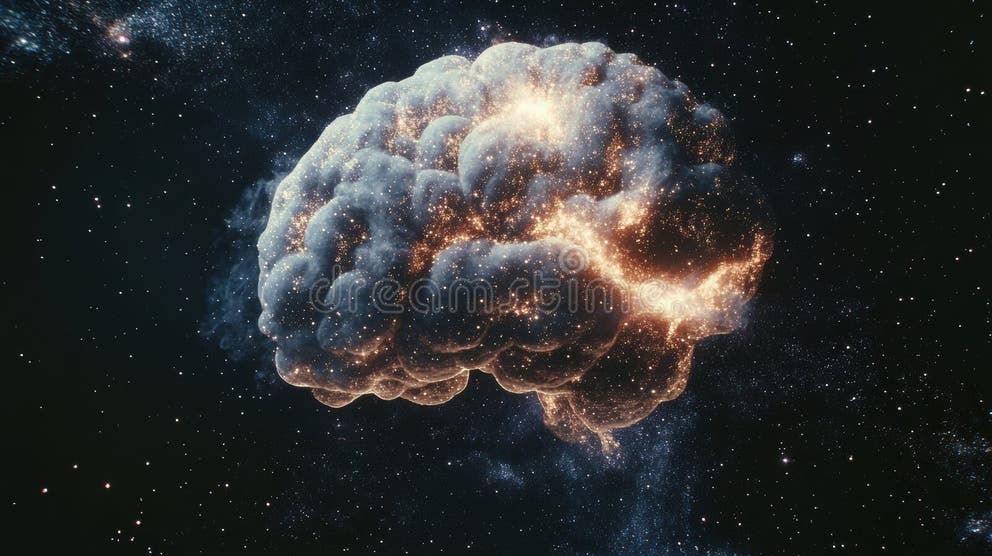 Stars and Galaxies Form a Cosmic Brain Against a Backdrop of Deep Space ...