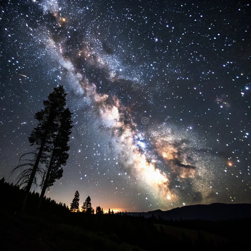 Stars and Galaxy Outer Space Sky Stock Illustration - Illustration of ...