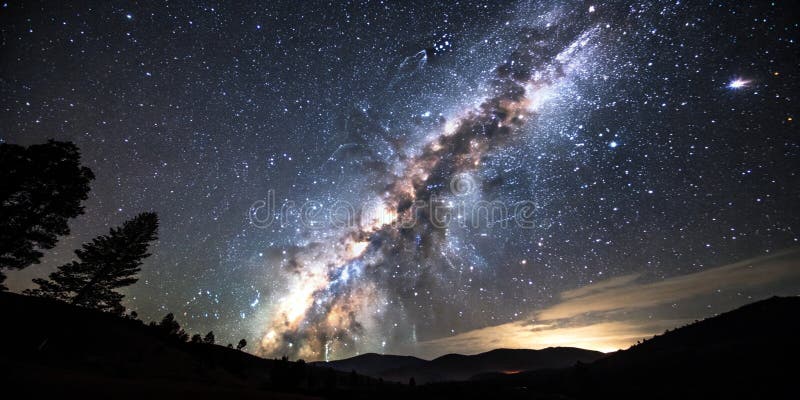 Stars and Galaxy Outer Space Sky Stock Illustration - Illustration of ...