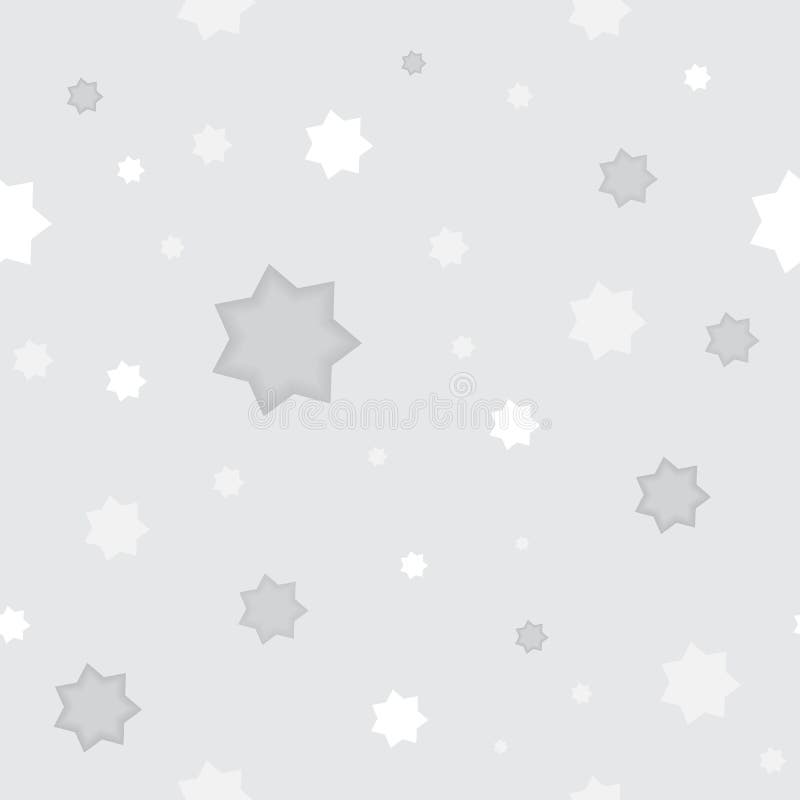 Stars on a Gray Background. Seamless Vector Pattern Stock Illustration ...