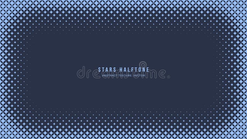 Stars Halftone Pattern Vector Star Shapes Rounded Frame Blue Abstract ...