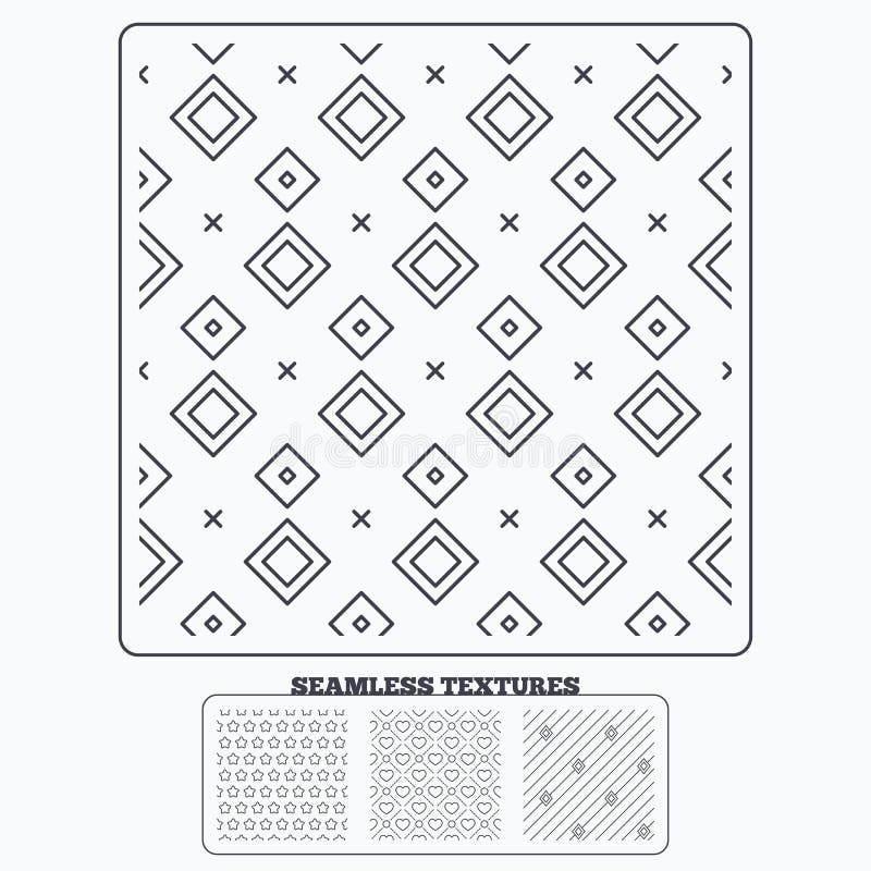 Rhombus Grid and Waves Lines Seamless Textures Stock Vector ...