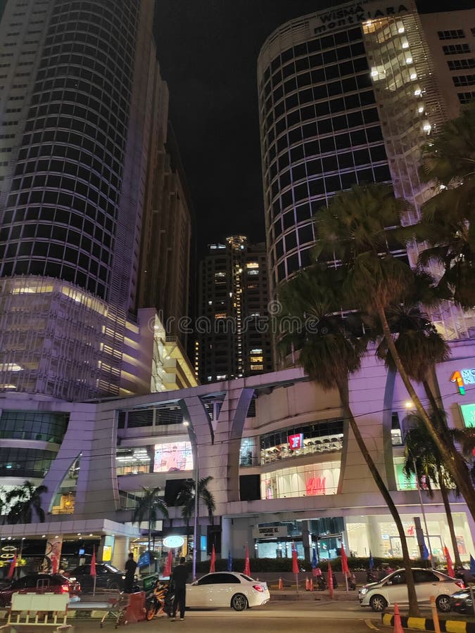 The Stars between High Building on the Light Night Editorial Image ...