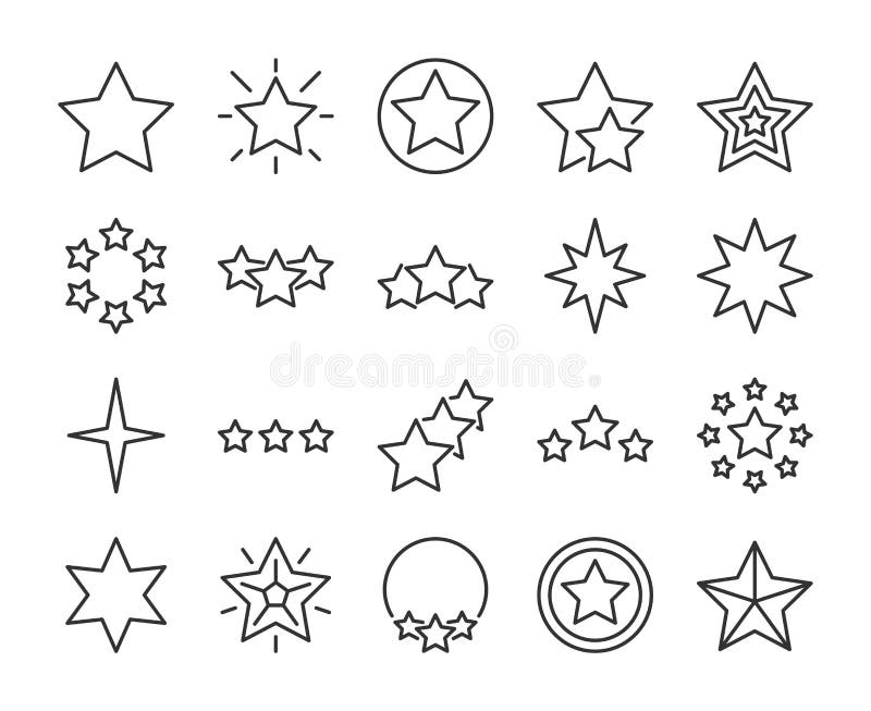 Stars Icons. Stars Line Icon Set. Vector Illustration. Editable Stroke ...