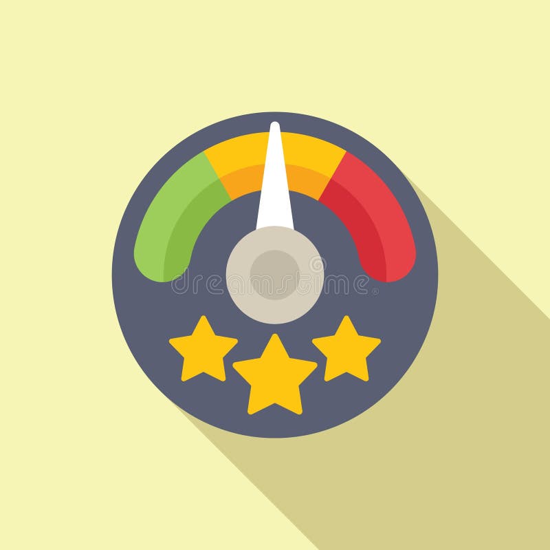 Stars Level Survey Icon Flat Vector. Star Button Rank Stock Vector ...