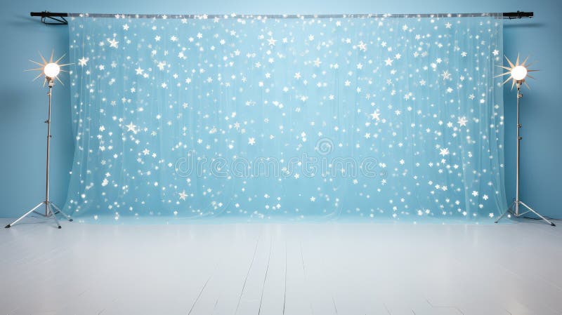 Stars Light Blue Studio Background Stock Illustration - Illustration of ...