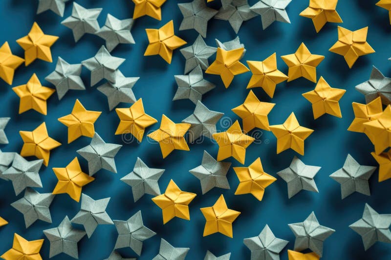 Stars Made of Colored Paper Stock Illustration - Illustration of text ...