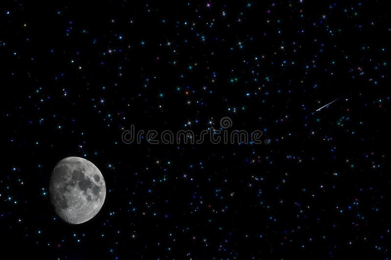 Stars sky moon comet space stock image. Image of astronomy - 40514139