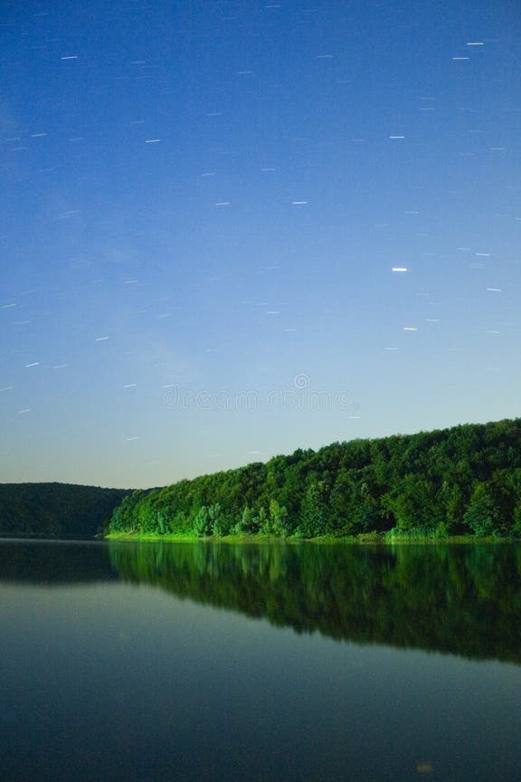 Stars over the lake stock photo. Image of amazing, good - 2827378