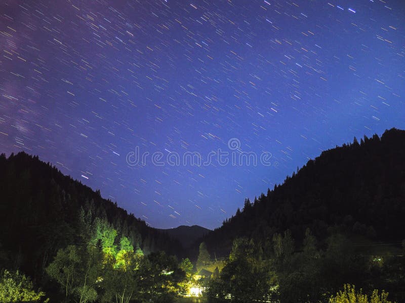 Stars over the mountain stock image. Image of stars - 114662783