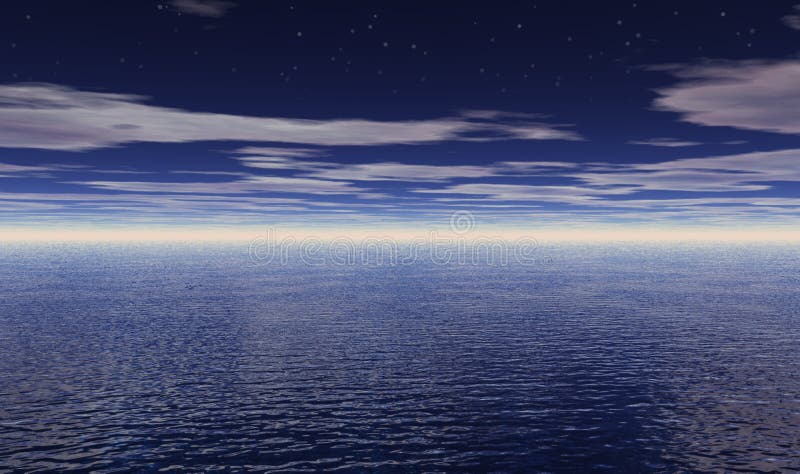 Stars over Ocean stock illustration. Illustration of summer - 13107113