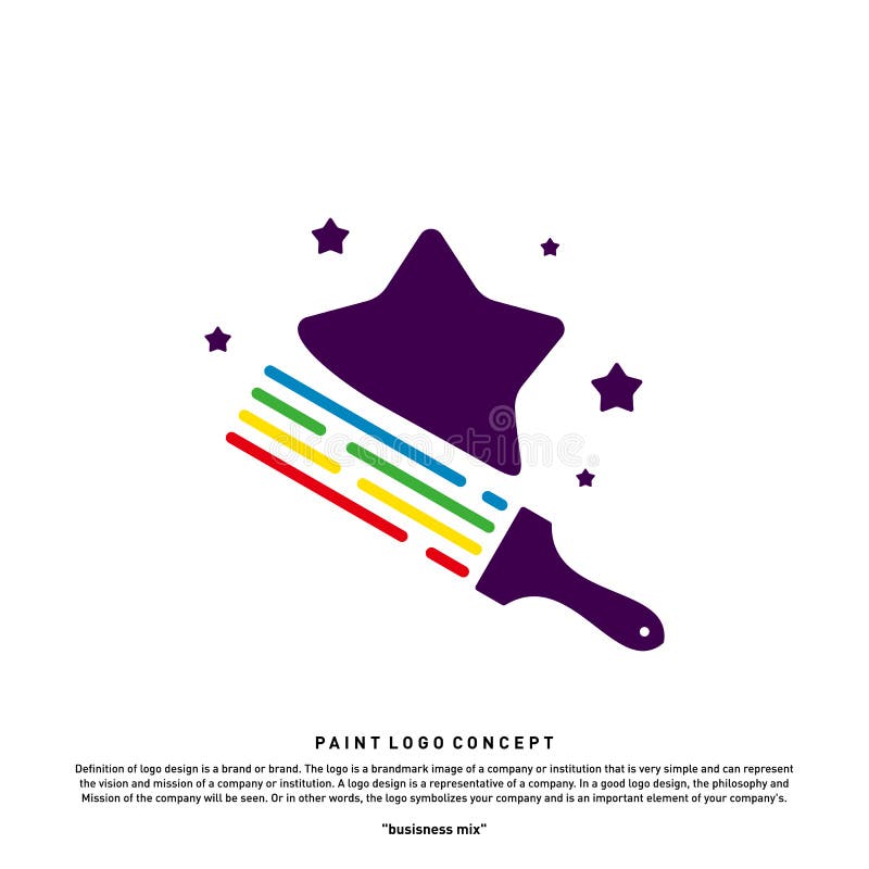 Stars Paint Logo Design Concept Vector. Colorful Stars Logo Vector ...