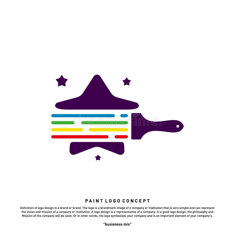 Stars Paint Logo Design Concept Vector. Colorful Stars Logo Vector ...