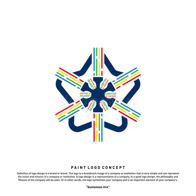 Stars Paint Logo Design Concept Vector. Colorful Stars Logo Vector ...