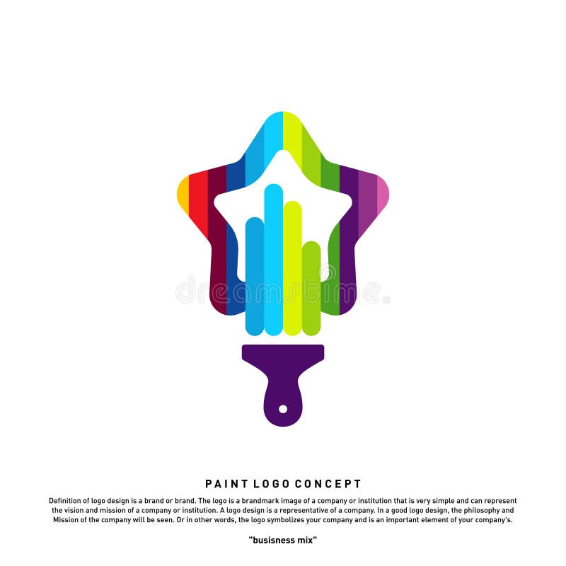 Stars Paint Logo Design Concept Vector. Colorful Stars Logo Vector ...
