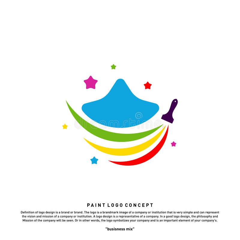 Stars Paint Logo Design Concept Vector. Colorful Stars Logo Vector ...