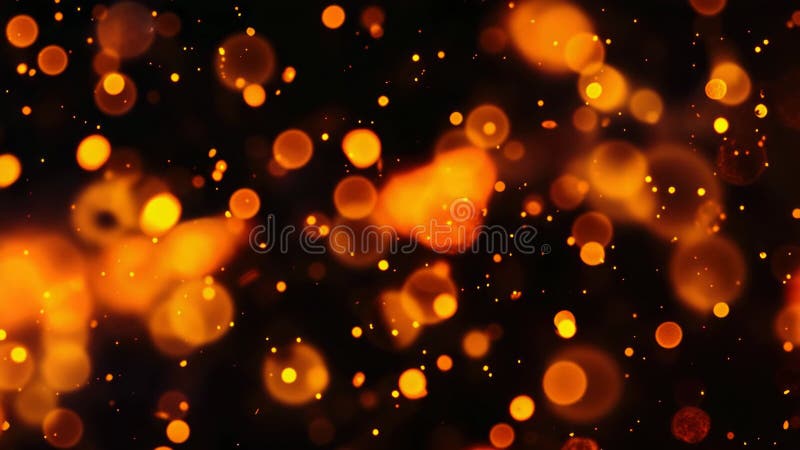 Stars with Particles and Fire, Background with Bokeh Effect Stock Video ...