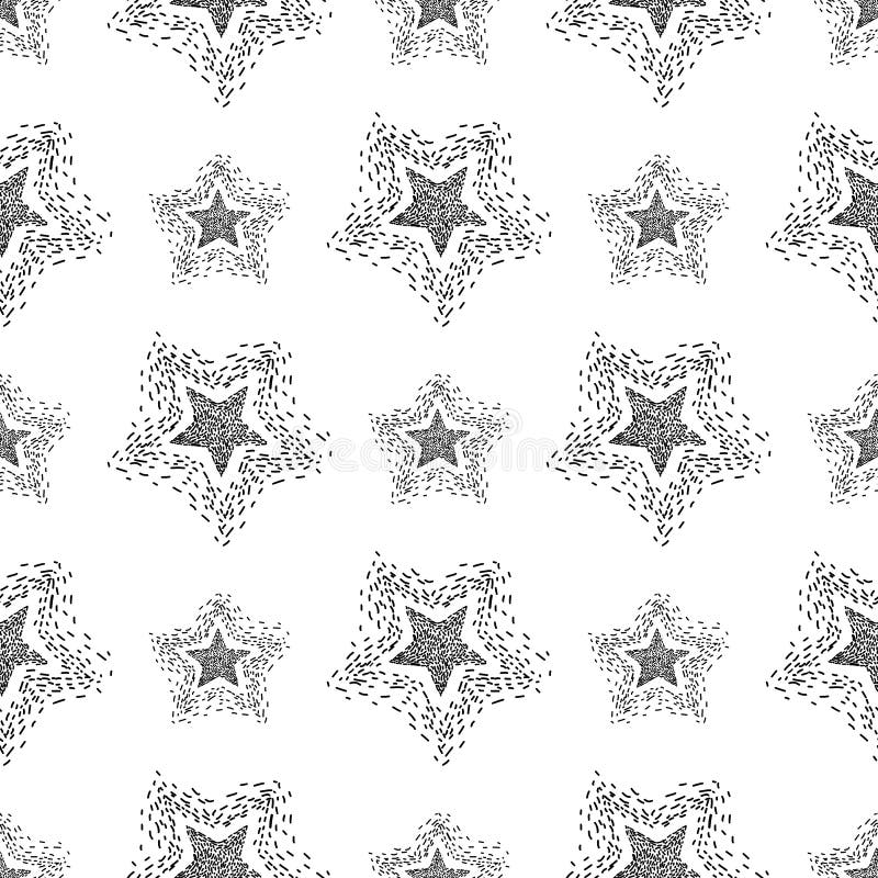 Stars Pattern, Vector Seamless Background. Stock Vector - Illustration ...