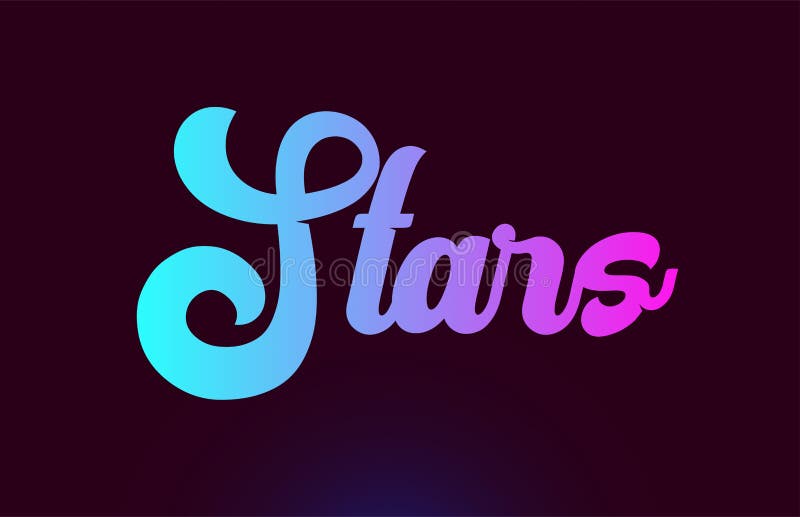 Stars Pink Word Text Logo Icon Design for Typography Stock Illustration ...