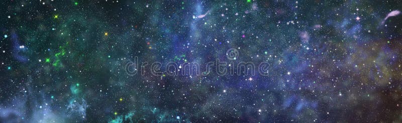Stars Planets Star Clusters, Colored Gas Clouds in Abstract Space ...