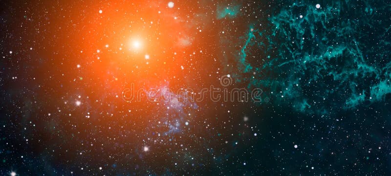 Stars Planets Star Clusters, Colored Gas Clouds in Abstract Space ...