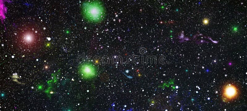 Stars Planets Star Clusters, Colored Gas Clouds in Abstract Space ...