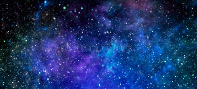 Stars Planets Star Clusters, Colored Gas Clouds in Abstract Space ...