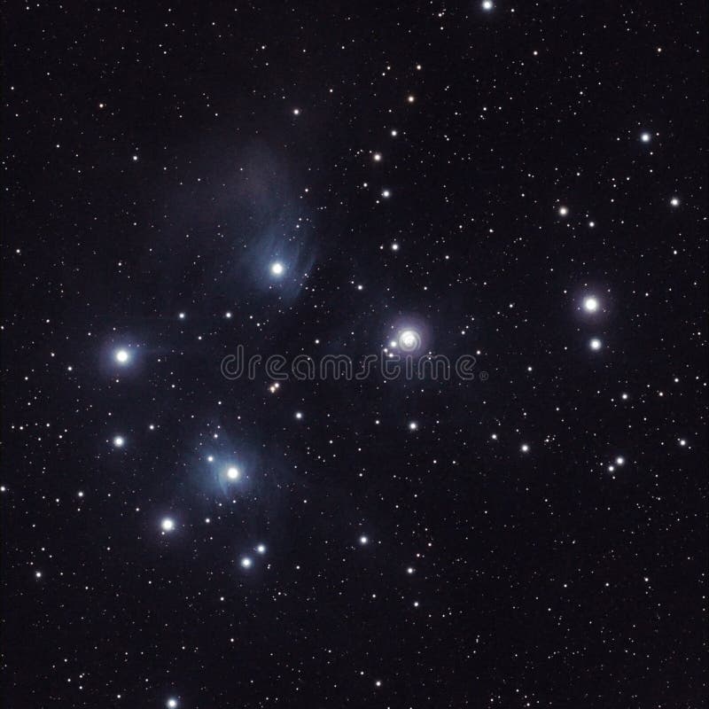 Stars in the Pleiades (M45) Stock Photo - Image of gallactic, nature ...